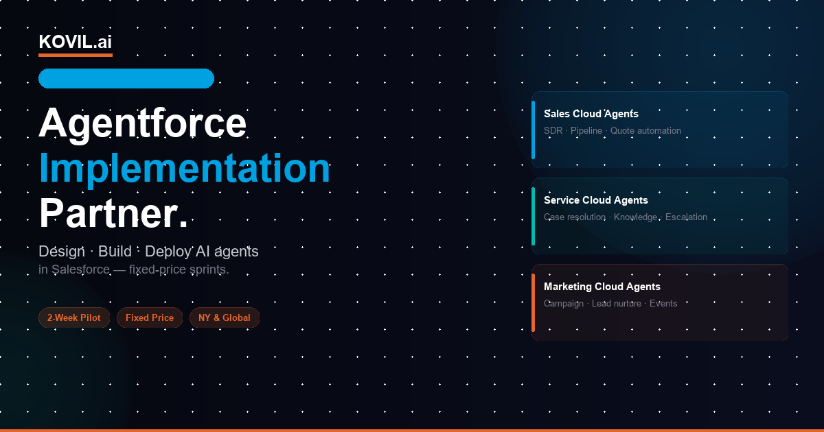 Agentforce Implementation Partner — Build & Deploy AI Agents | Kovil AI ...